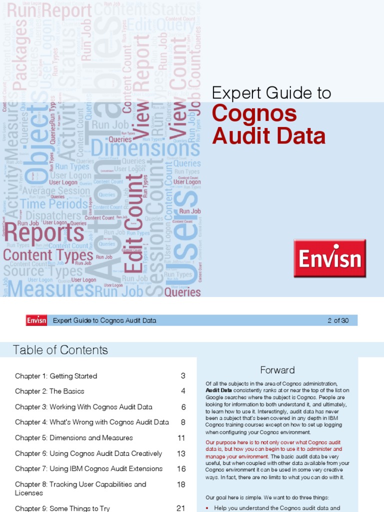 Expert Guide To Cognos Audit Data | PDF | Sql | Databases