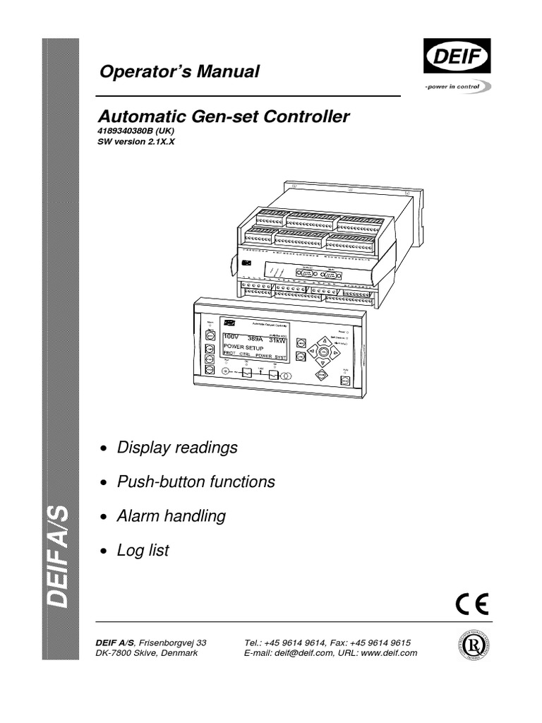 DEIF Operators Manual 4189340380 UK | PDF | Menu (Computing) | Light ...