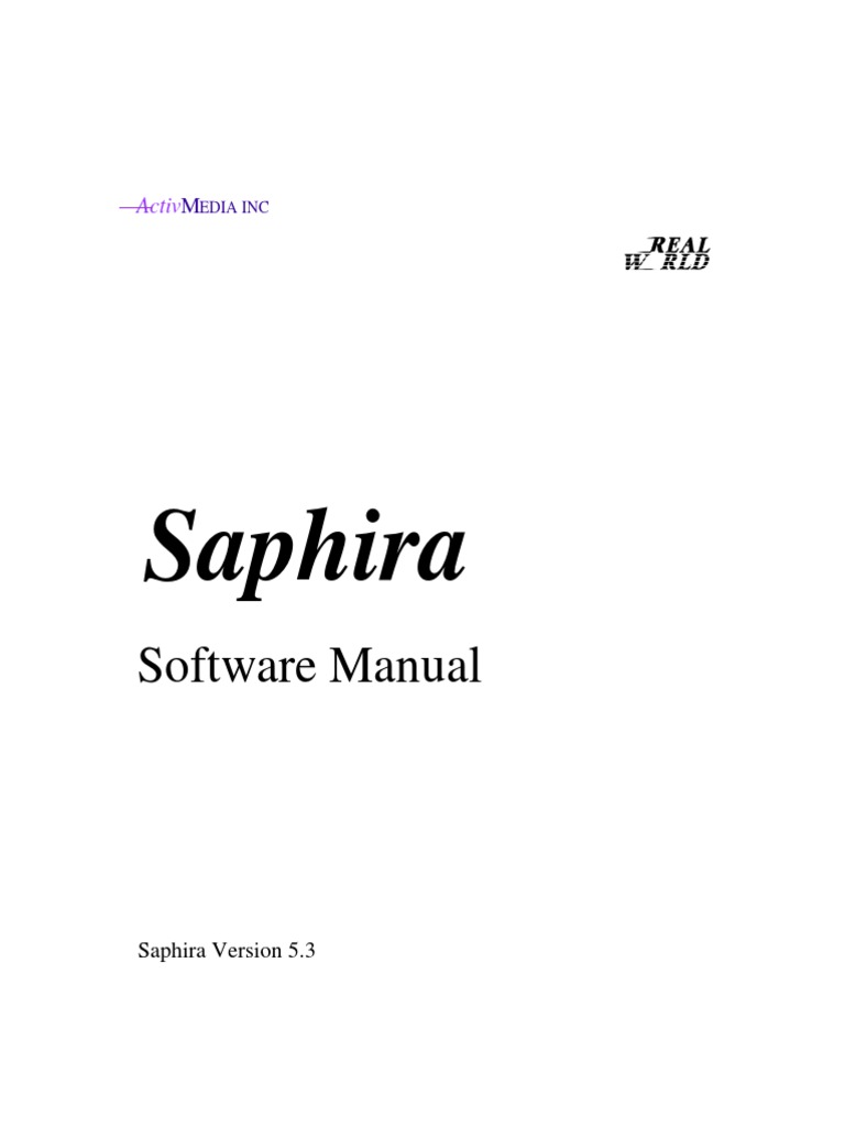 Saphira 5.3 Manual PDF | PDF | Subroutine | Network Packet