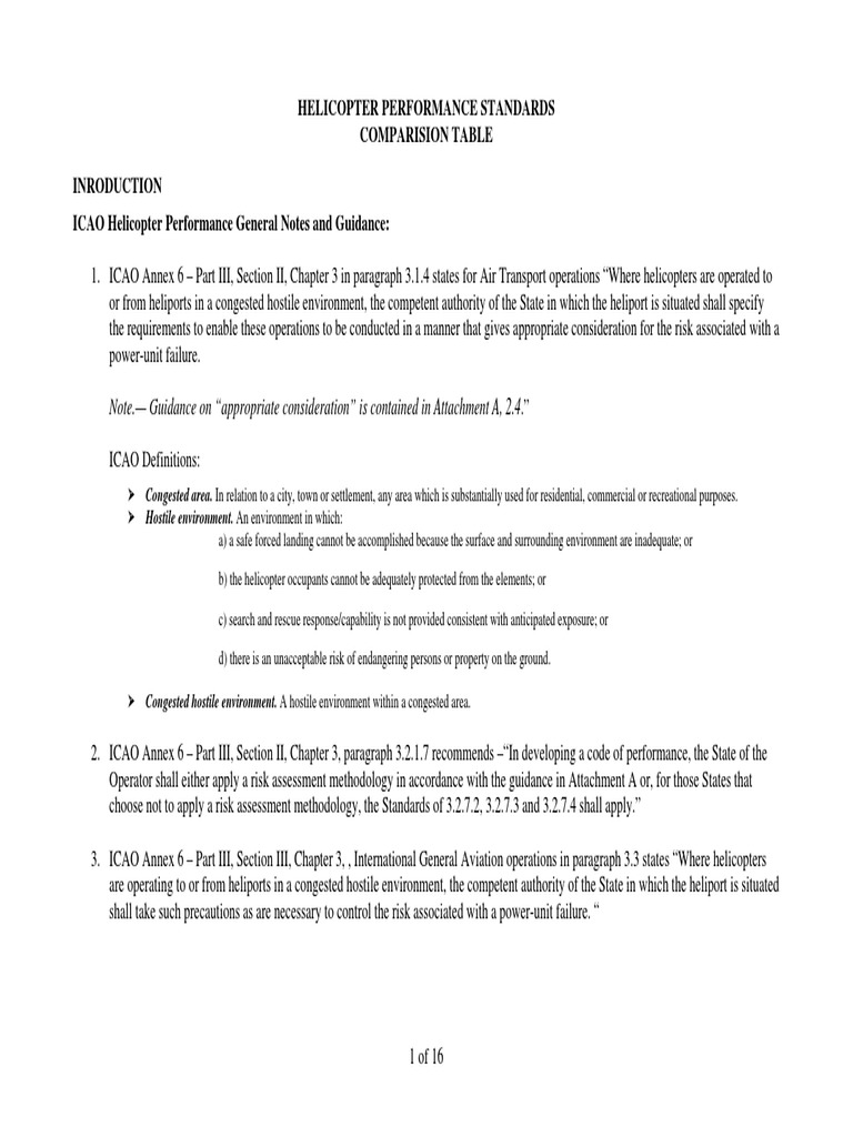 Performance Standards Table HELICOPTERS | PDF | Instrument Flight Rules ...
