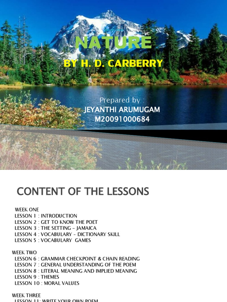 Lesson Plan - Nature by HD Carberry | PDF | Nature | Teachers