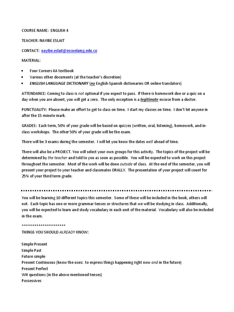 English 4 Course Overview and Guidelines | PDF