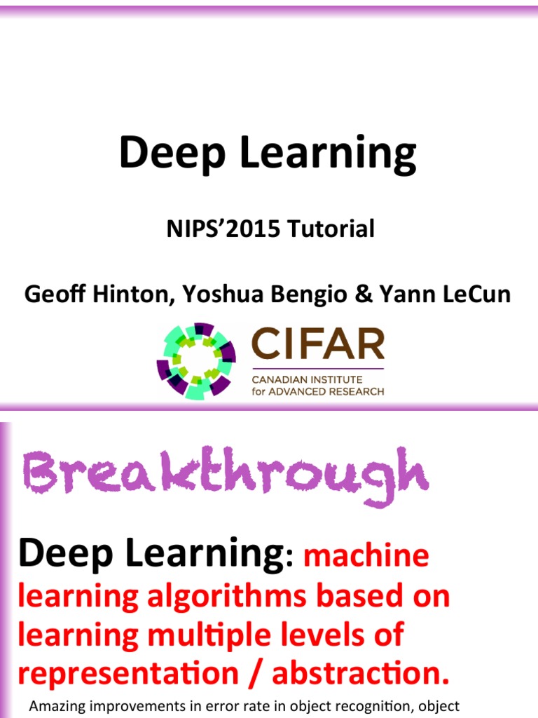 DL Tutorial NIPS2015 PDF | PDF | Visual Cortex | Artificial Neural Network