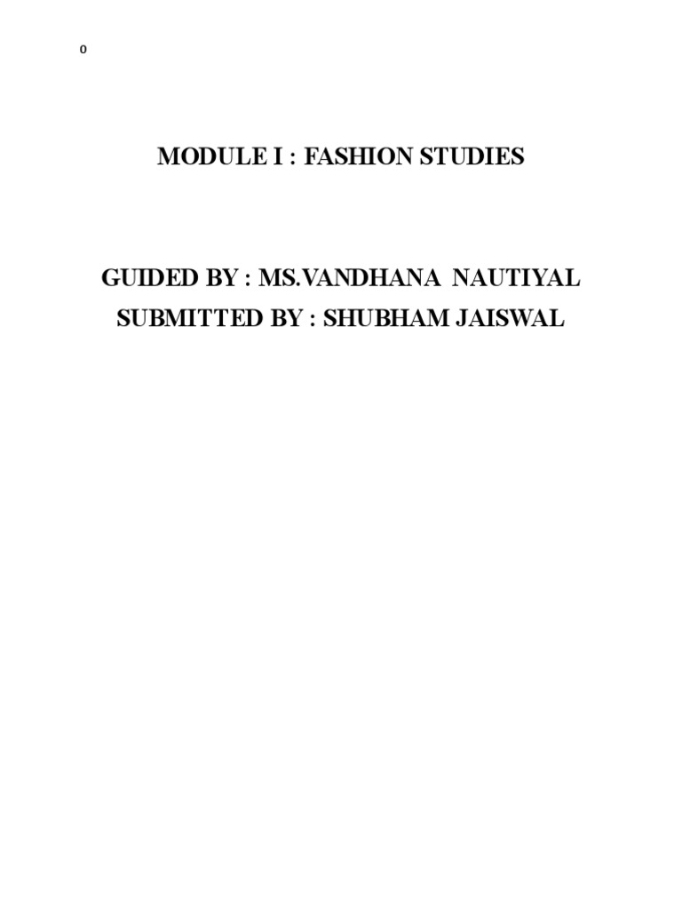 Module I: Fashion Studies | PDF | Backpack | Clothing