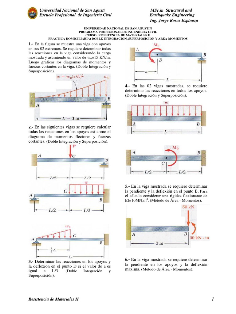 1ra PRACTICA RESISTENCIA 2 UNSA.pdf | Resistencia de materiales | Rigidez