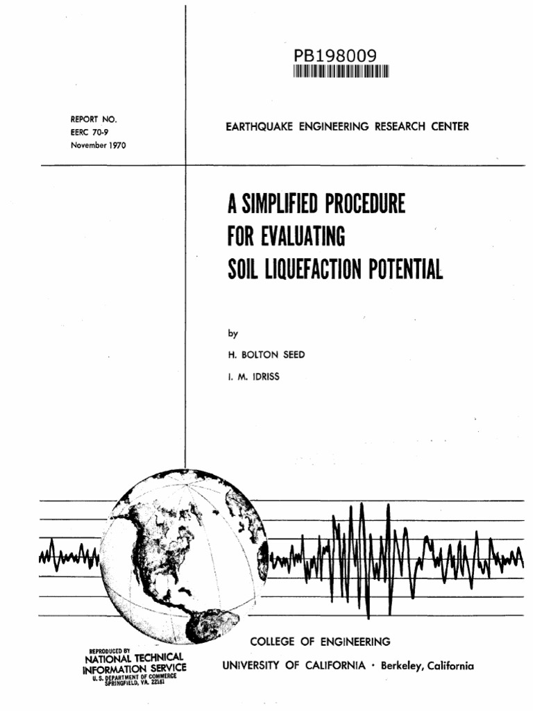 A Simplified Procedure for Evaluating Soil Liquefaction Potential | PDF | Earthquakes | Solid ...