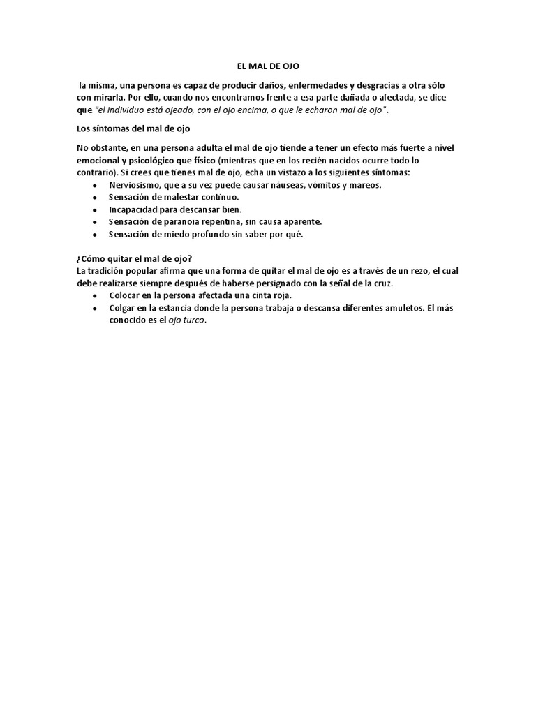 El Mal de Ojo | PDF