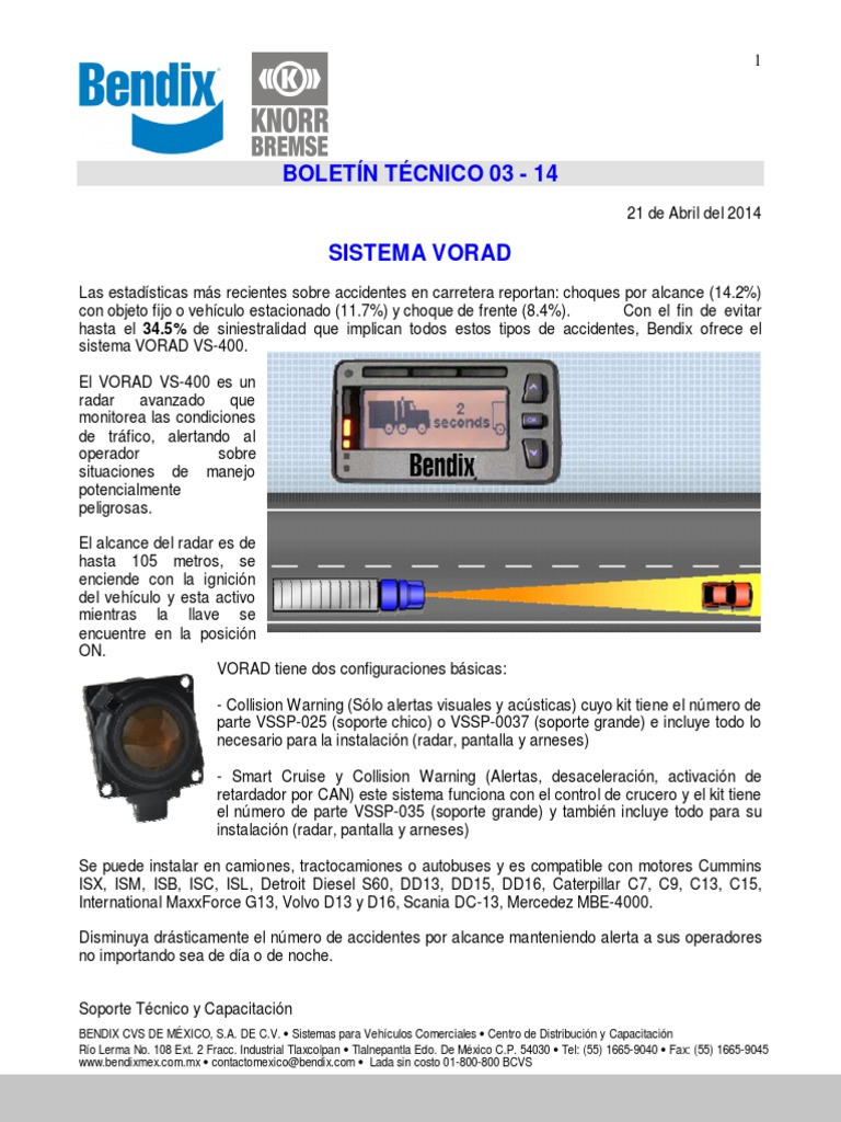 Tec 03-14 - Sistema Vorad | PDF | Vehículo de motor | Vehículos