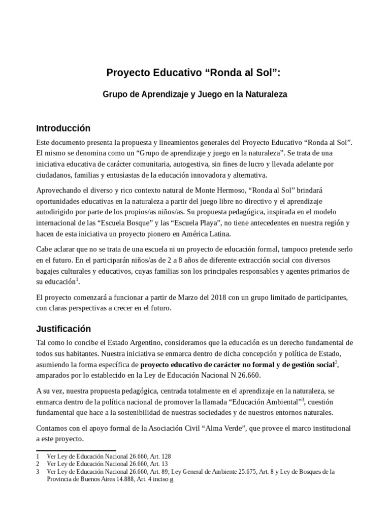 Proyecto Ronda Al Sol | PDF | Aprendizaje | Educación avanzada