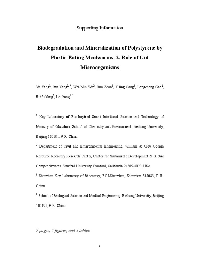 Biodegradation and Mineralization of Polystyrene by Plastic-Eating ...