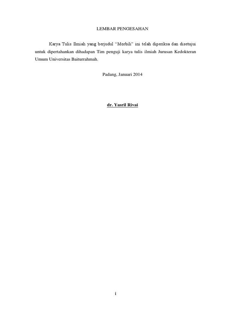 Lembar Pengesahan: Dr. Yasril Rivai | PDF