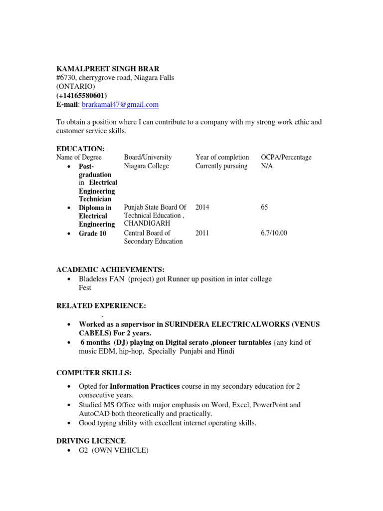 Kamalpreet Singh Resume | PDF | Career & Growth