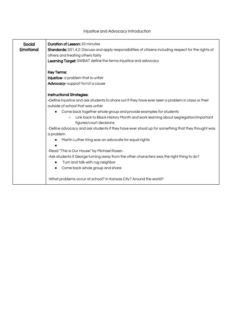 Injustice and Advocacy | PDF | Social Science | Wellness