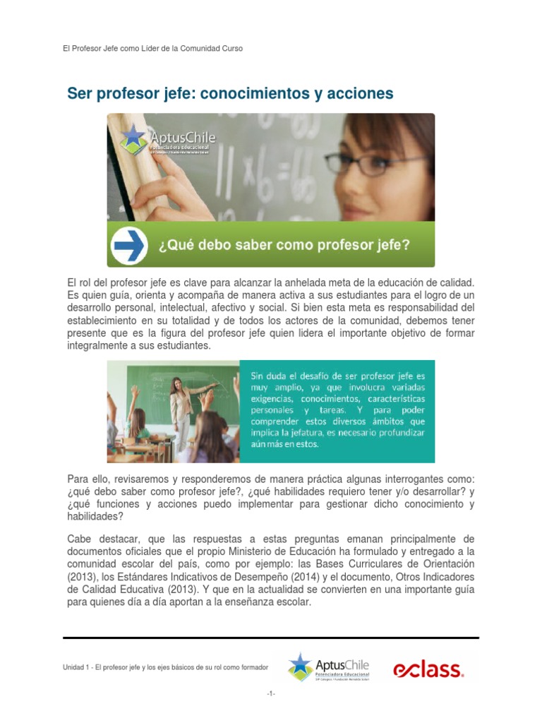 Profesor Jefe como Líder de Formación | PDF | Maestros | Liderazgo