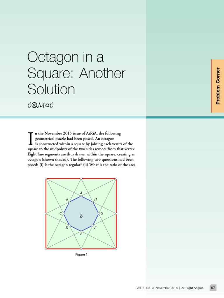 14 Comac Alternate Solution Octagon Problem | PDF | Area | Elementary ...