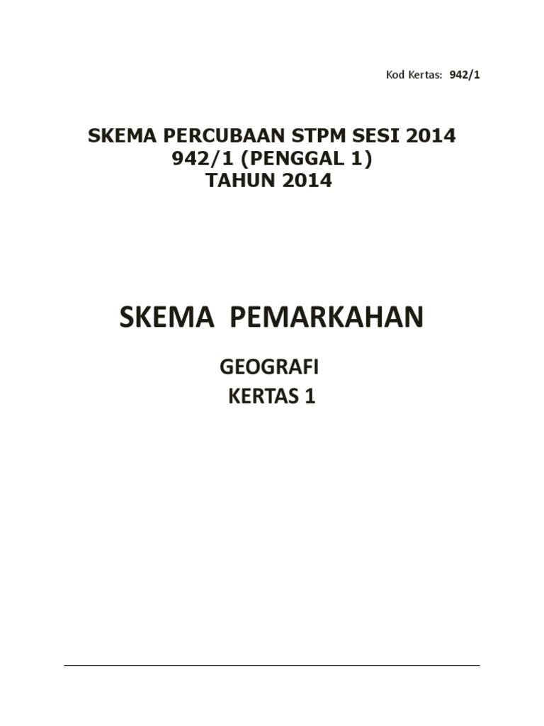 Skema Trial STPM 2014 Pg1 | PDF