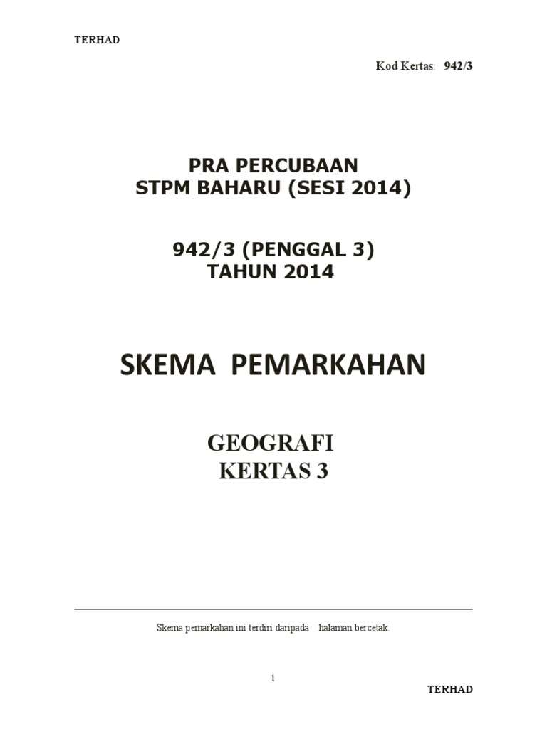 Skema Pra Perc STPM 2014 (Pg3) | PDF