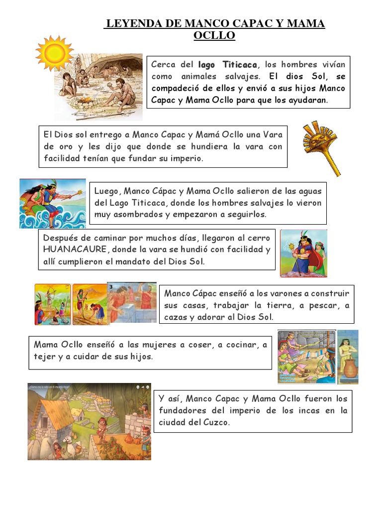 Leyenda De Manco Capac Y Mama Ocllo