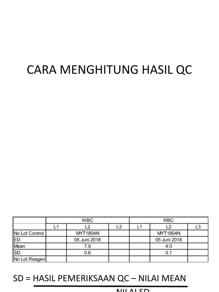 Cara Menghitung Hasil QC | PDF
