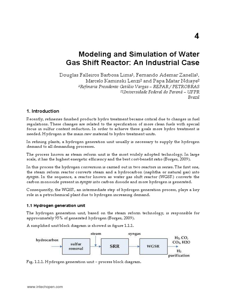 Water Gas Shift Reactor Modeling Insights | PDF | Chemical Engineering ...