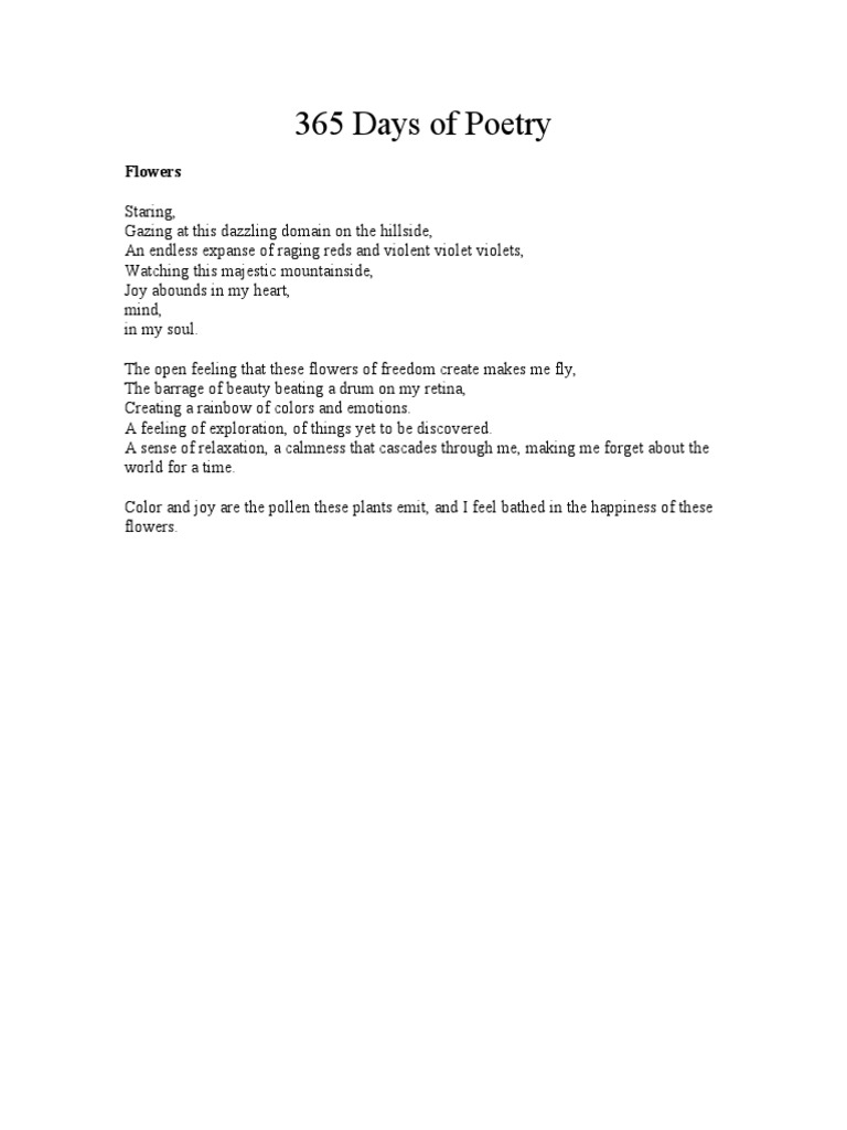 365 Days of Poetry | PDF | Sky | Love