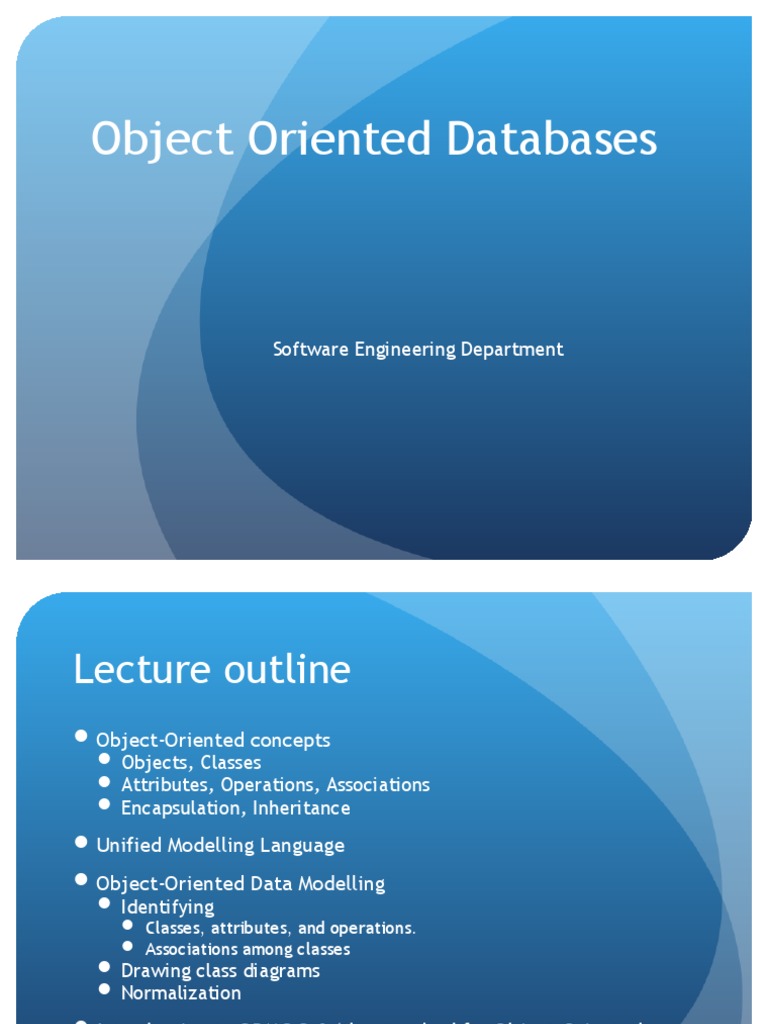 Object-Oriented Database Concepts | PDF | Inheritance (Object Oriented ...
