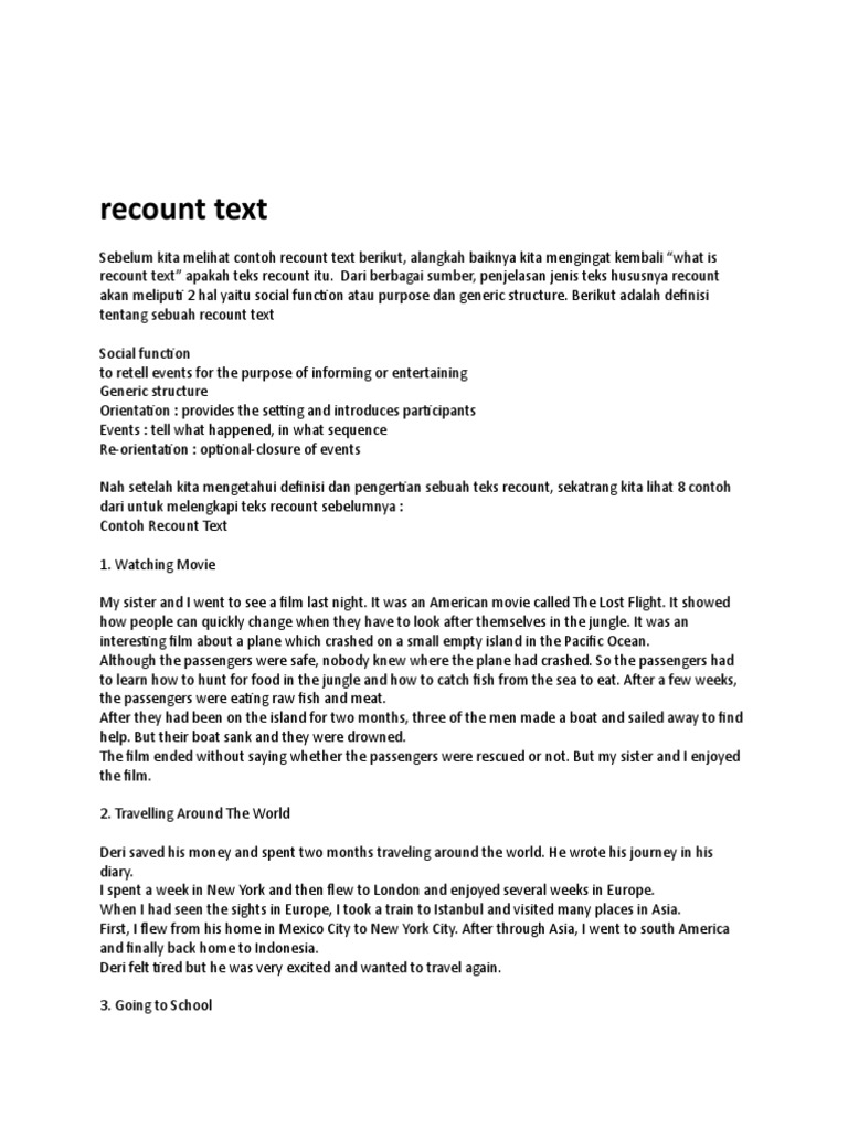 Contoh Text Recount | PDF | Indonesian Language