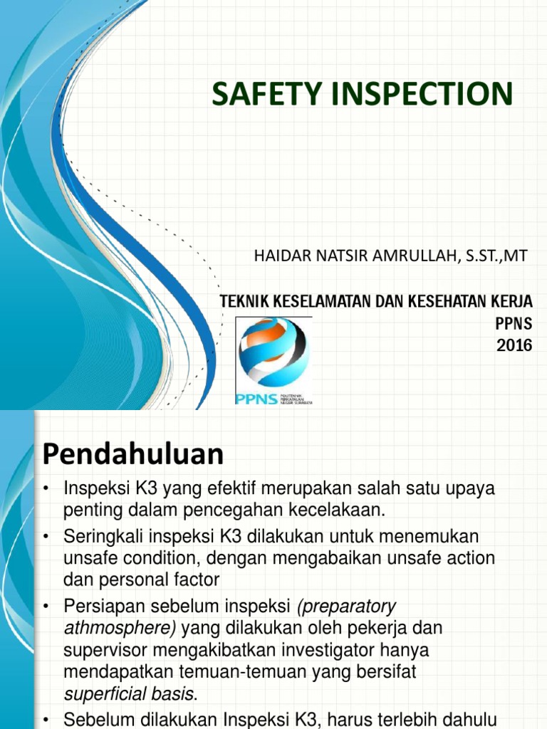 Safety Inspection Program | PDF | Safety | Personal Protective Equipment