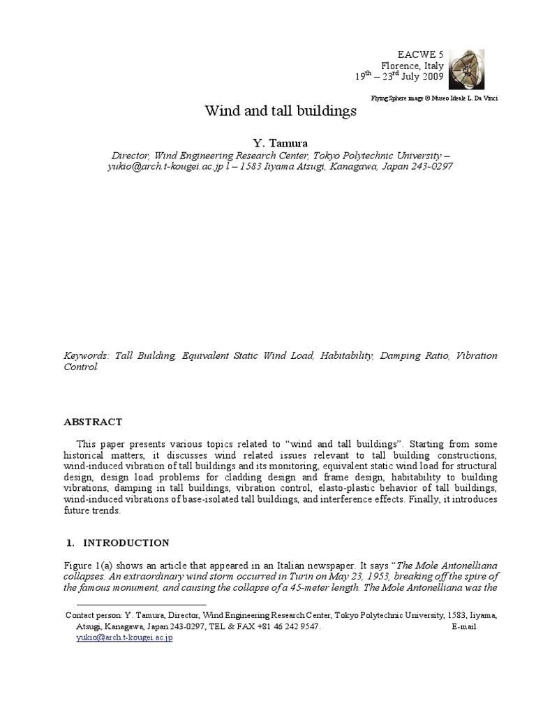 Wind and Tall Buildings | PDF | Vortices | Force
