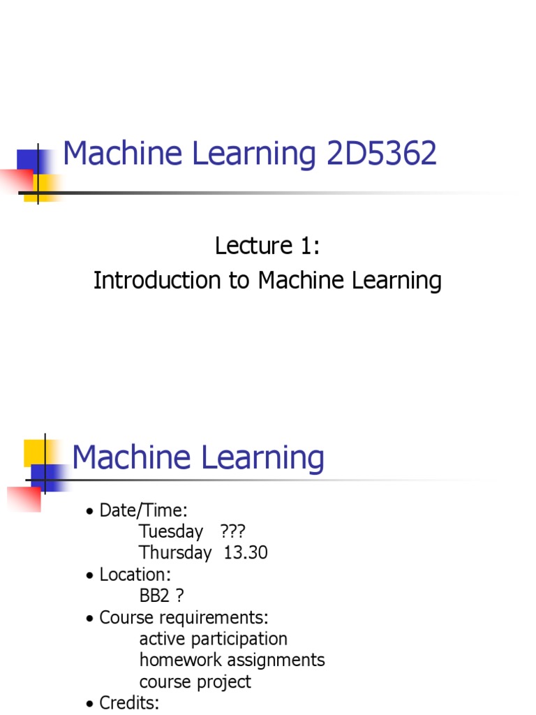 Machine Learning 2D5362 | PDF | Machine Learning | Statistical Classification