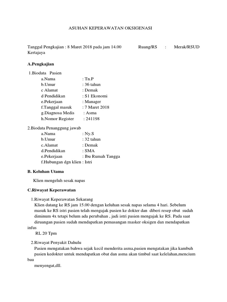 Askep Oksigenasi Fix | PDF