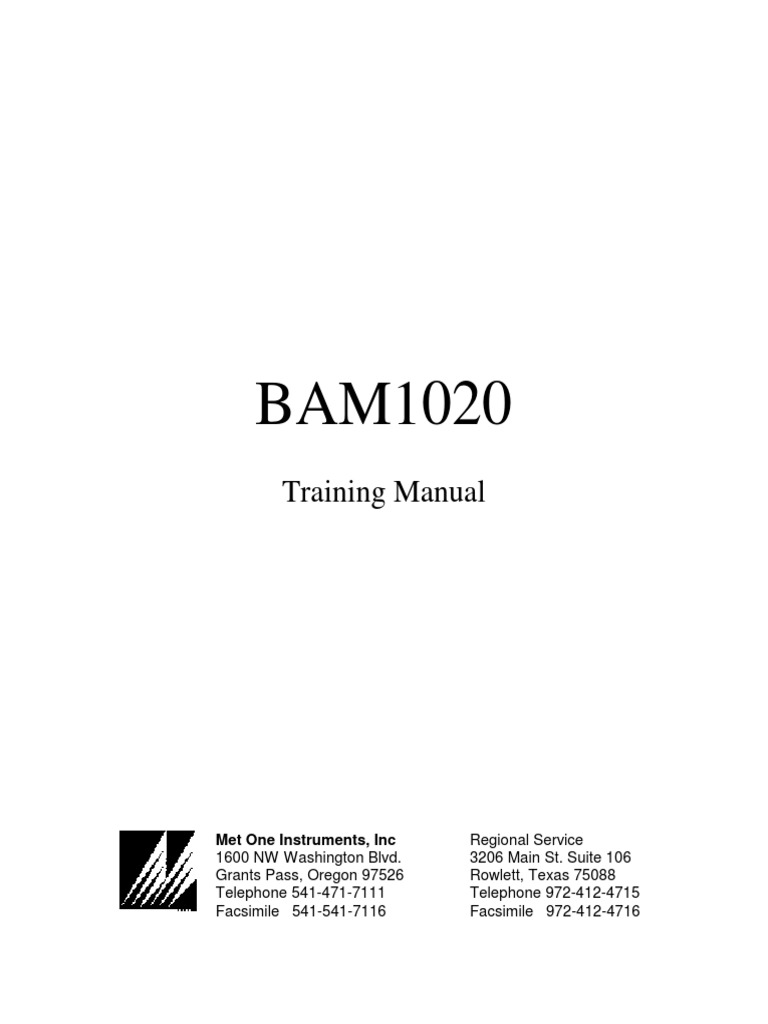BAM1020 Training Manual Overview | PDF | Flow Measurement | Digital To ...