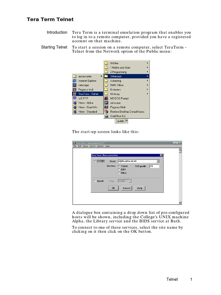 Tera Term Telnet | PDF | Secure Shell | Password