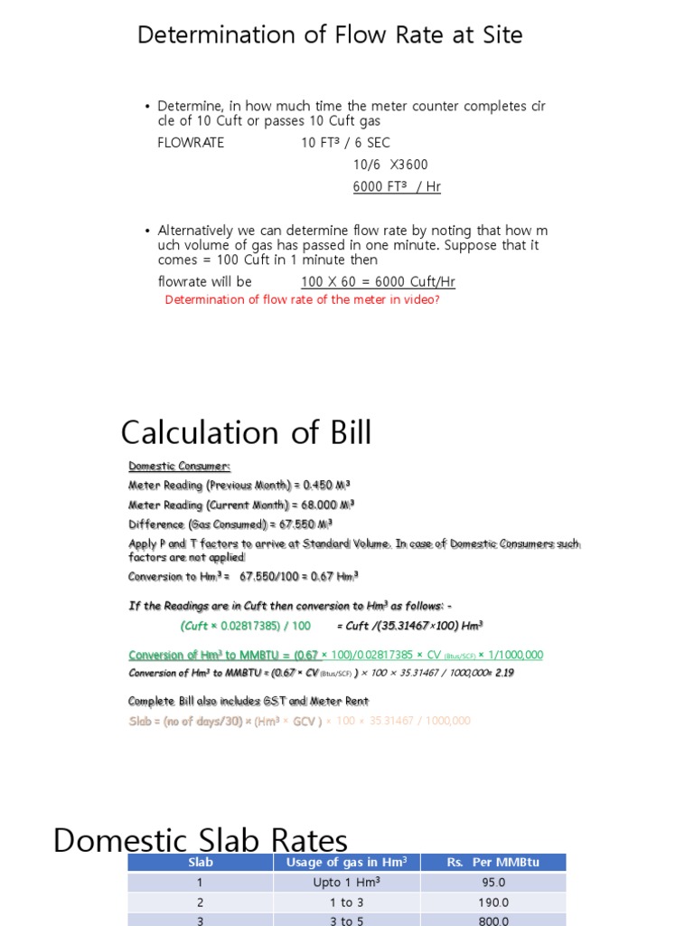 Calculation of Natural Gas Flow Rate and Consumption Bill for a ...