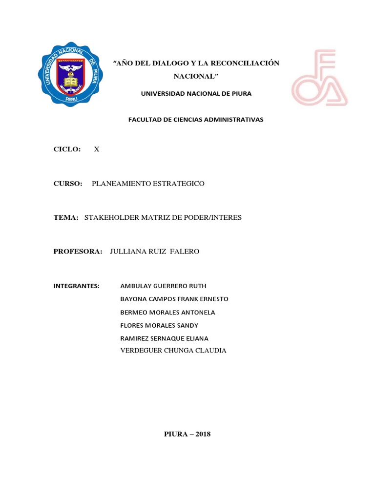 Matriz de Poder Interes PDF | PDF | Grupo de interés (corporativo ...