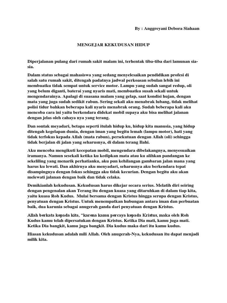 Mengejar Kekudusan Hidup | PDF