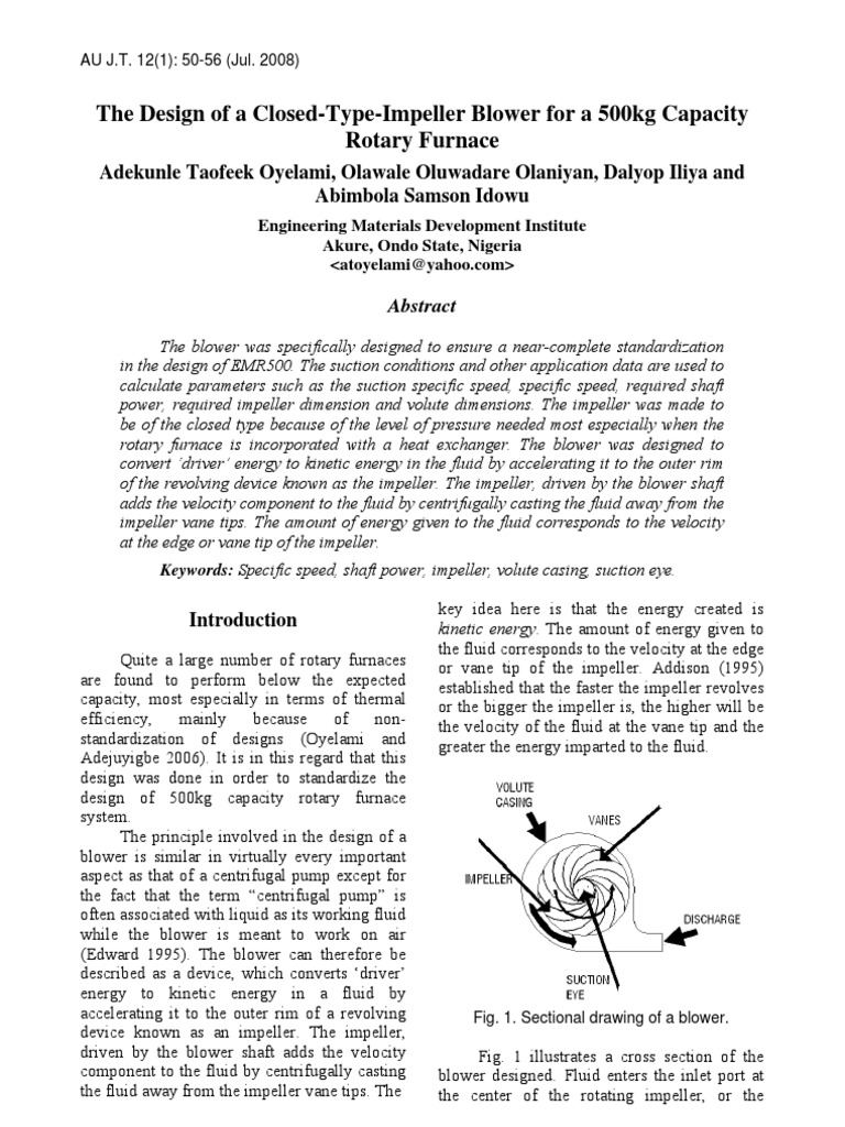 Blower Design Imp | PDF | Classical Mechanics | Dynamics (Mechanics)