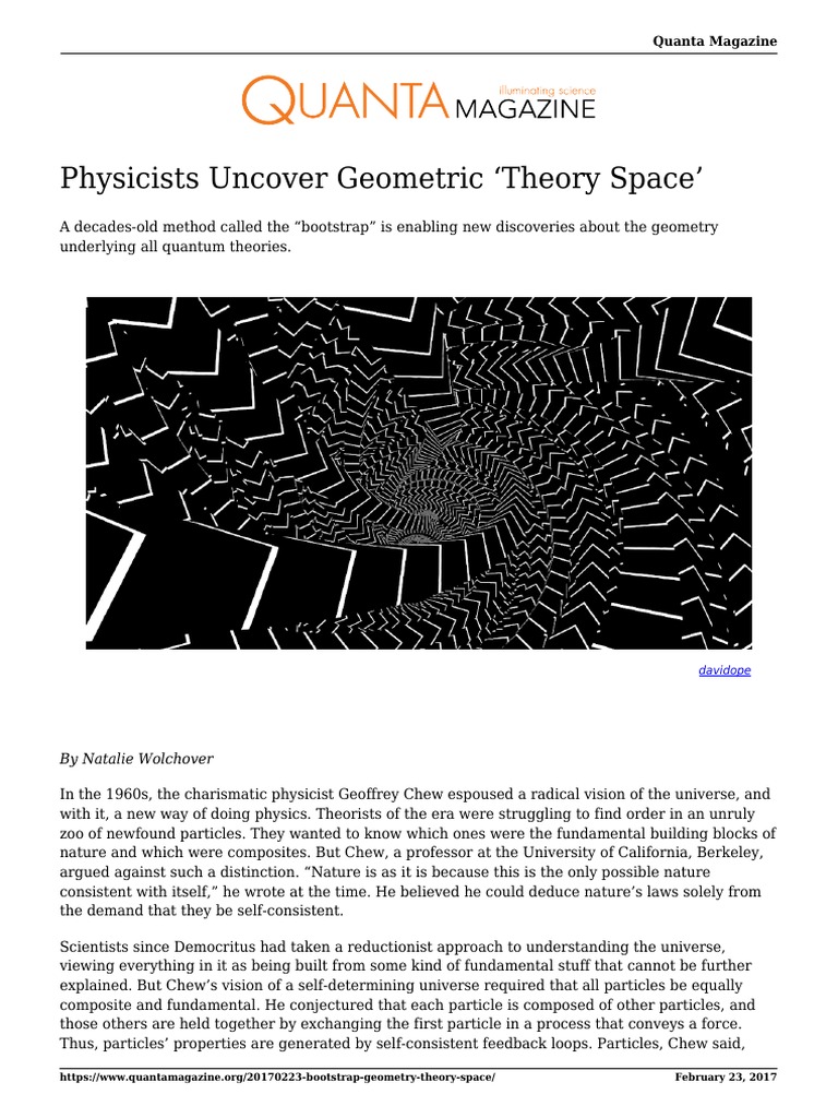 Bootstrap Geometry Theory Space | PDF | Particle Physics | Quantum ...