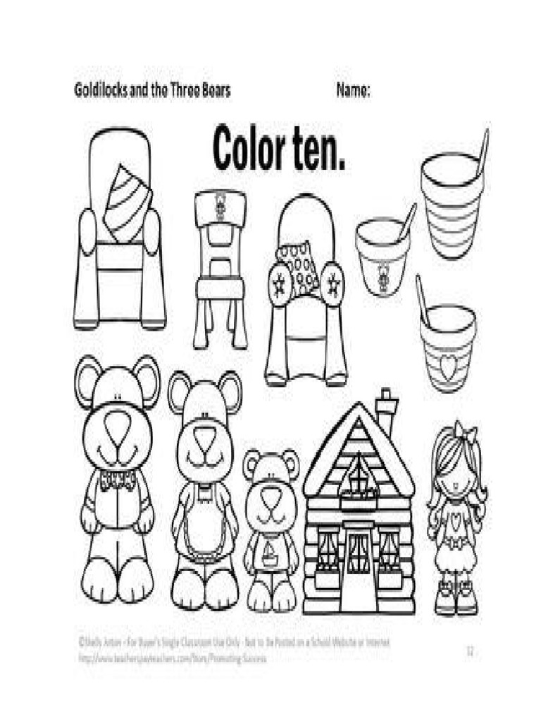 Goldilocks Colouring Page | Download Free PDF | Goldilocks And The ...
