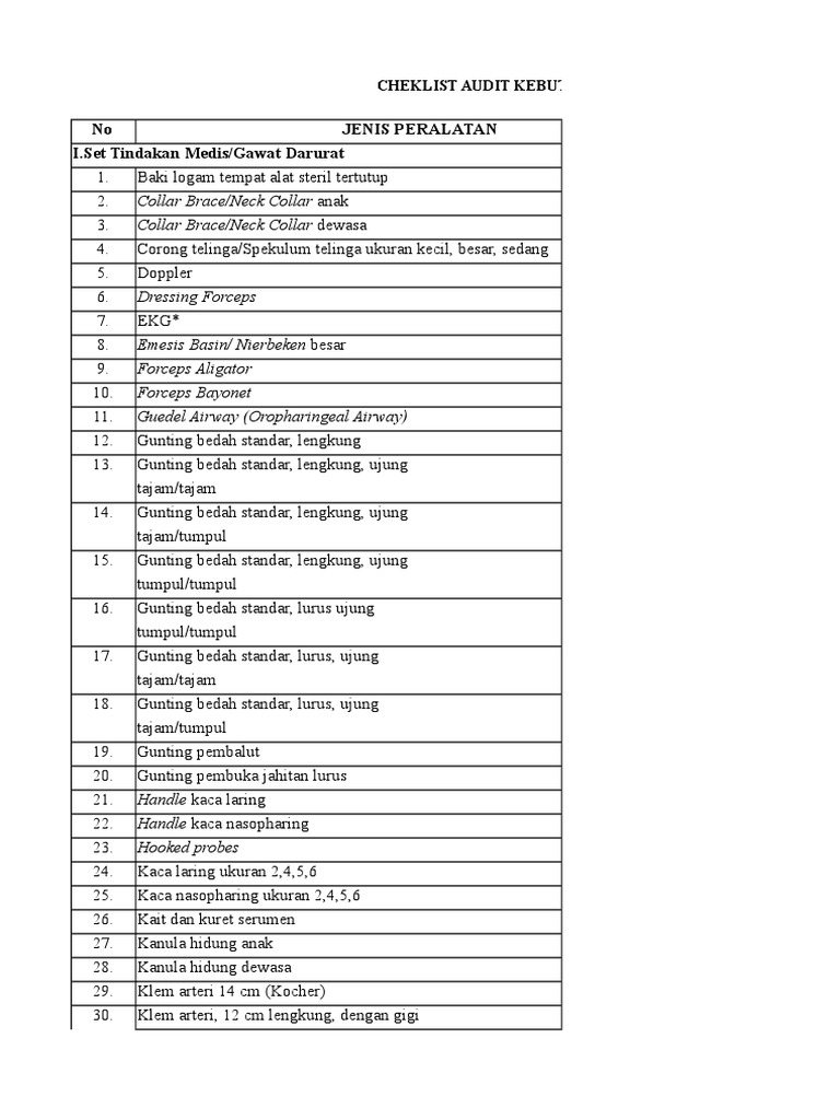Instrumen Audit Internal | PDF