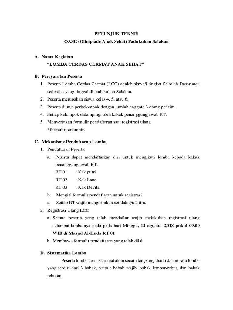 Petunjuk Teknis LCC | PDF