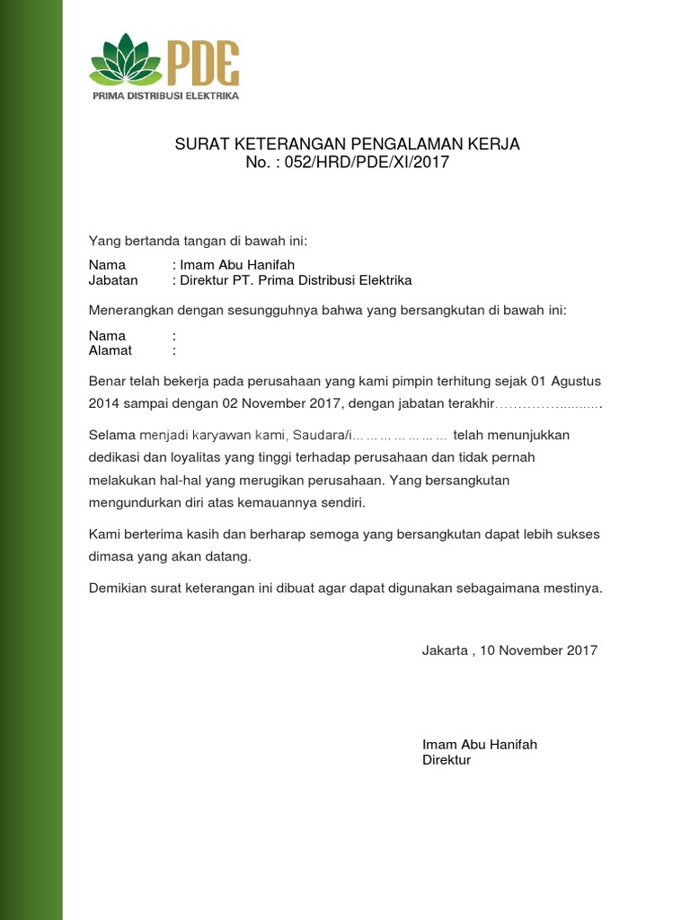 Form Surat Paklaring | PDF