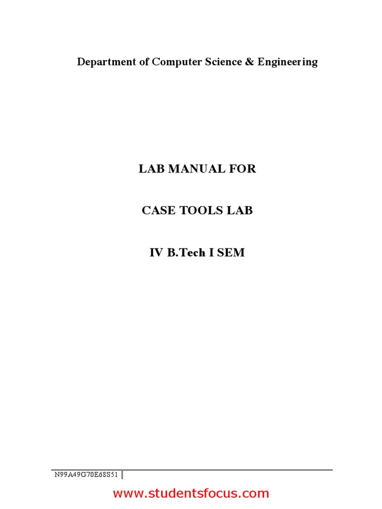 Case Tools Lab Manual IV CSE 2013 Regulation | PDF | Use Case | Unified ...