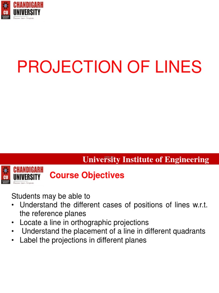 Projection of Lines: University Institute of Engineering | PDF | Line ...