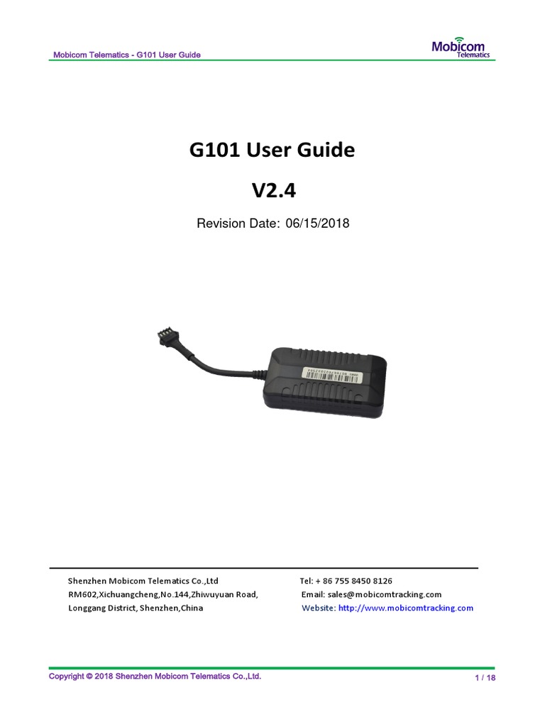 G101 User GuideV2.4-Mobicom Telematics | PDF | General Packet Radio ...