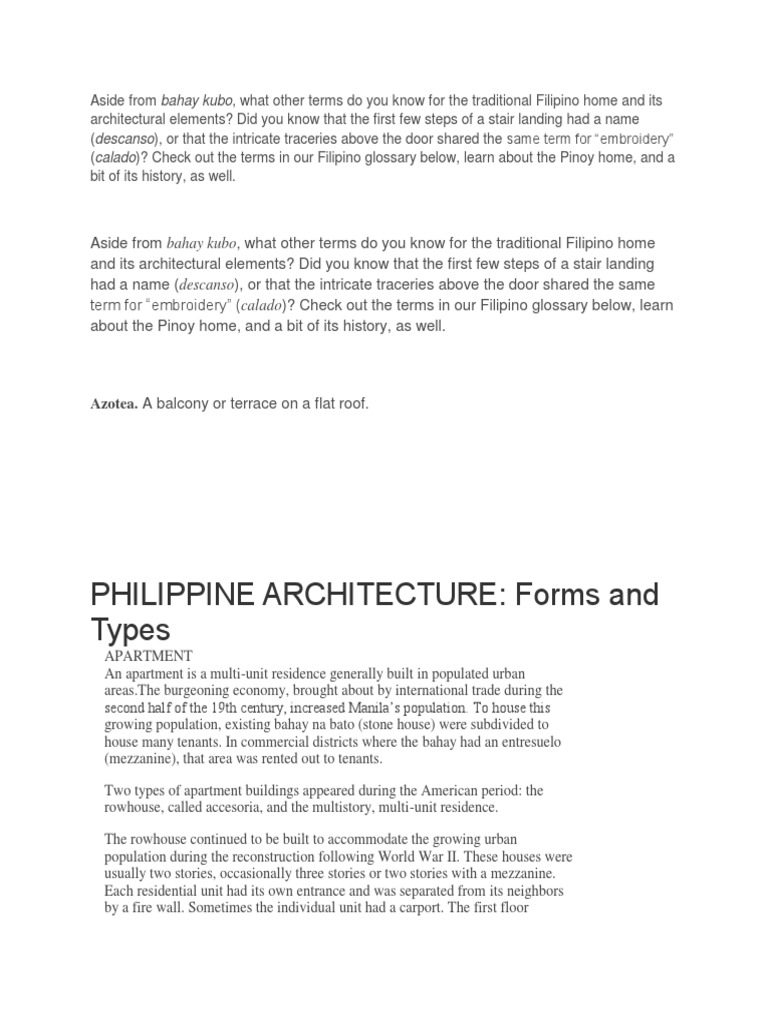 Phil Arch Styles | PDF | Apartment | Condominium