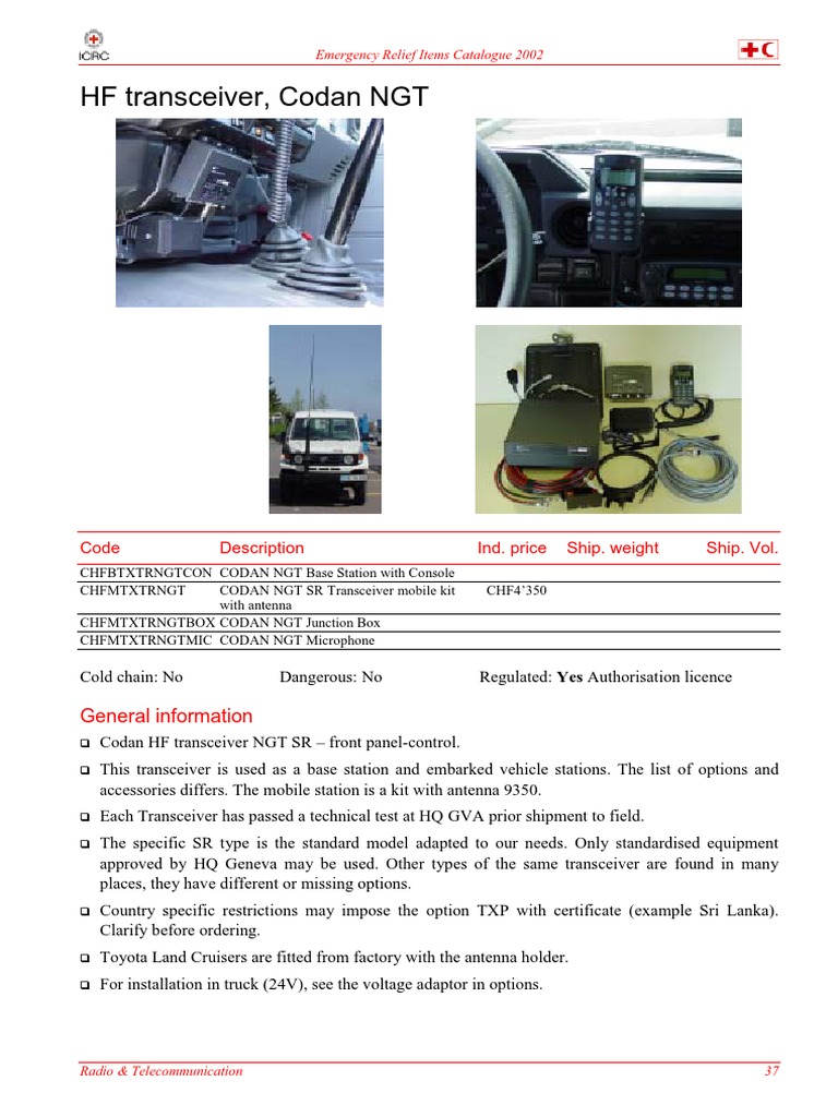 HF Transceiver, Codan NGT: General Information | PDF | Antenna (Radio ...