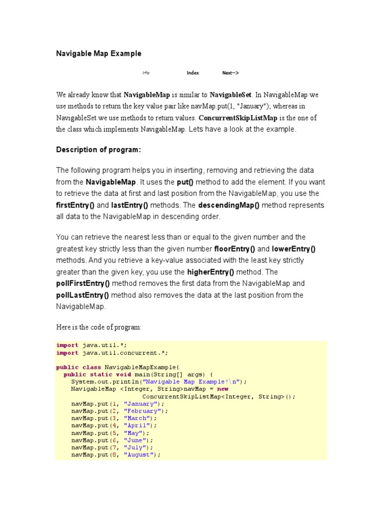 Import Import Public Class Public Static Void New: "Navigable Map Example!/n" | PDF | Array Data ...