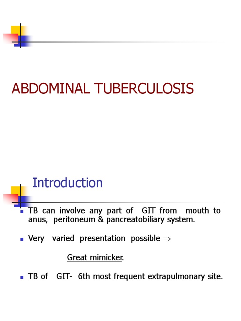 Abdominal Tuberculosis.ppt | Tuberculosis | Gastrointestinal Tract