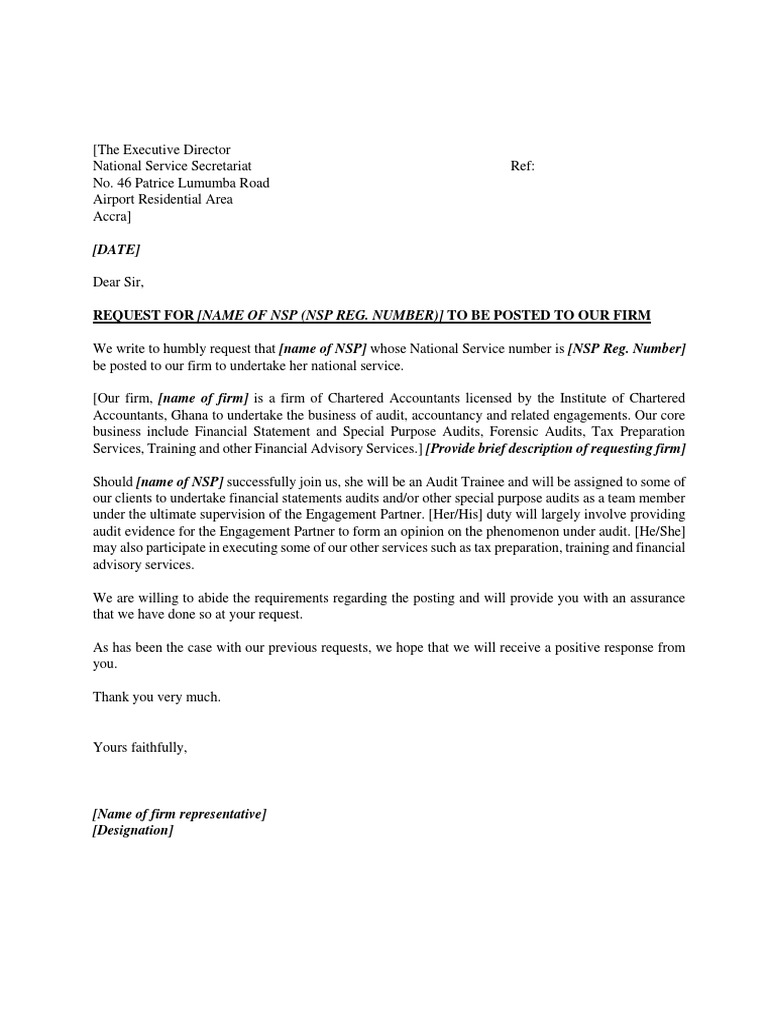 Sample NSS Letter | PDF